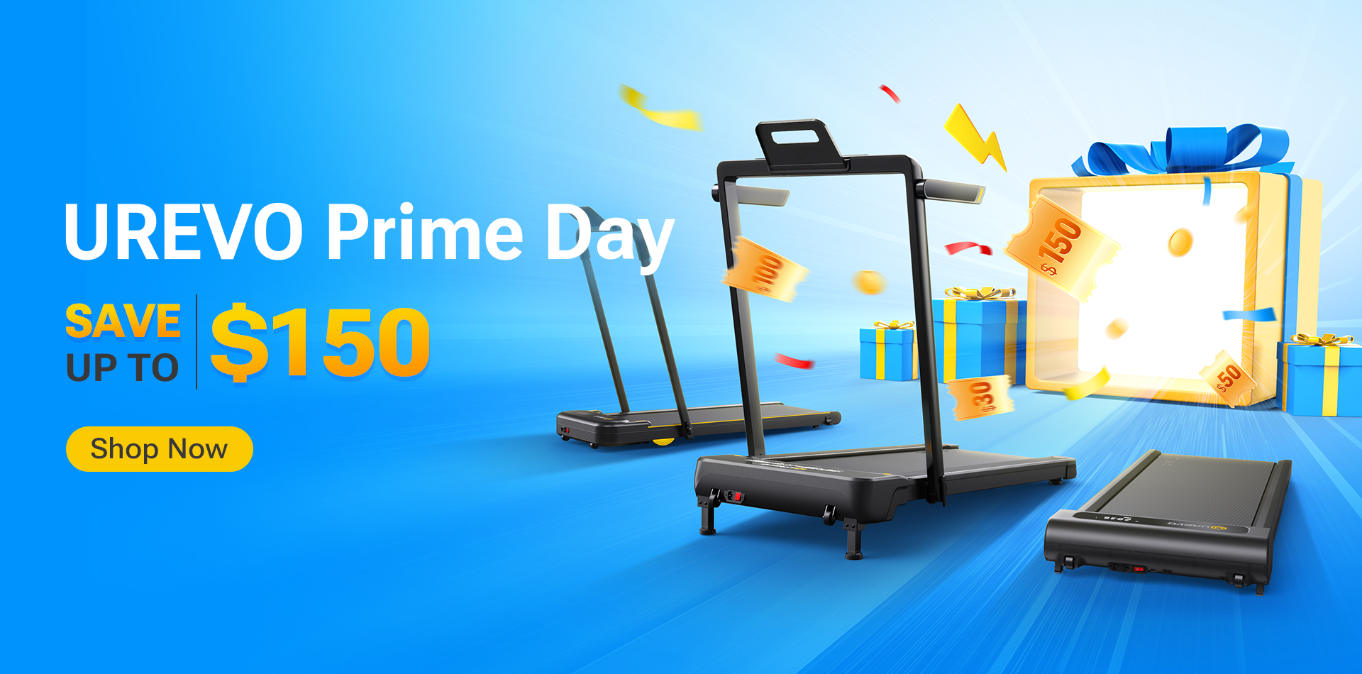 Urevo® - Space-Friendly Treadmill, Lift Tech, Affordable Prices